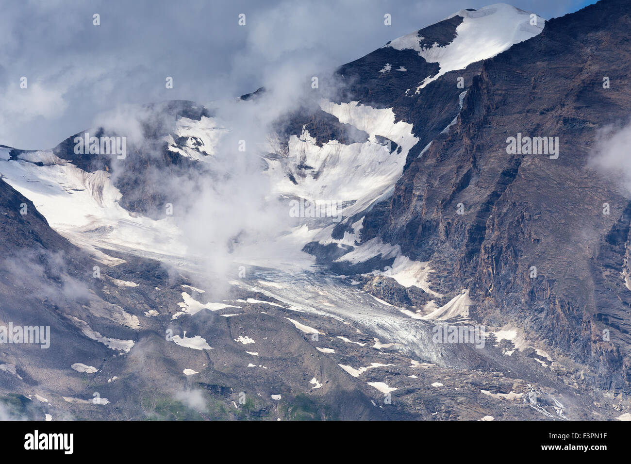 Glacier and snow in summer mountains Stock Photo - Alamy