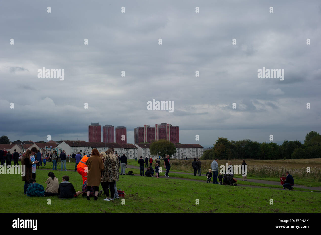 Glasgow, Scotland 11th of October 2015. Several people gathered at ...
