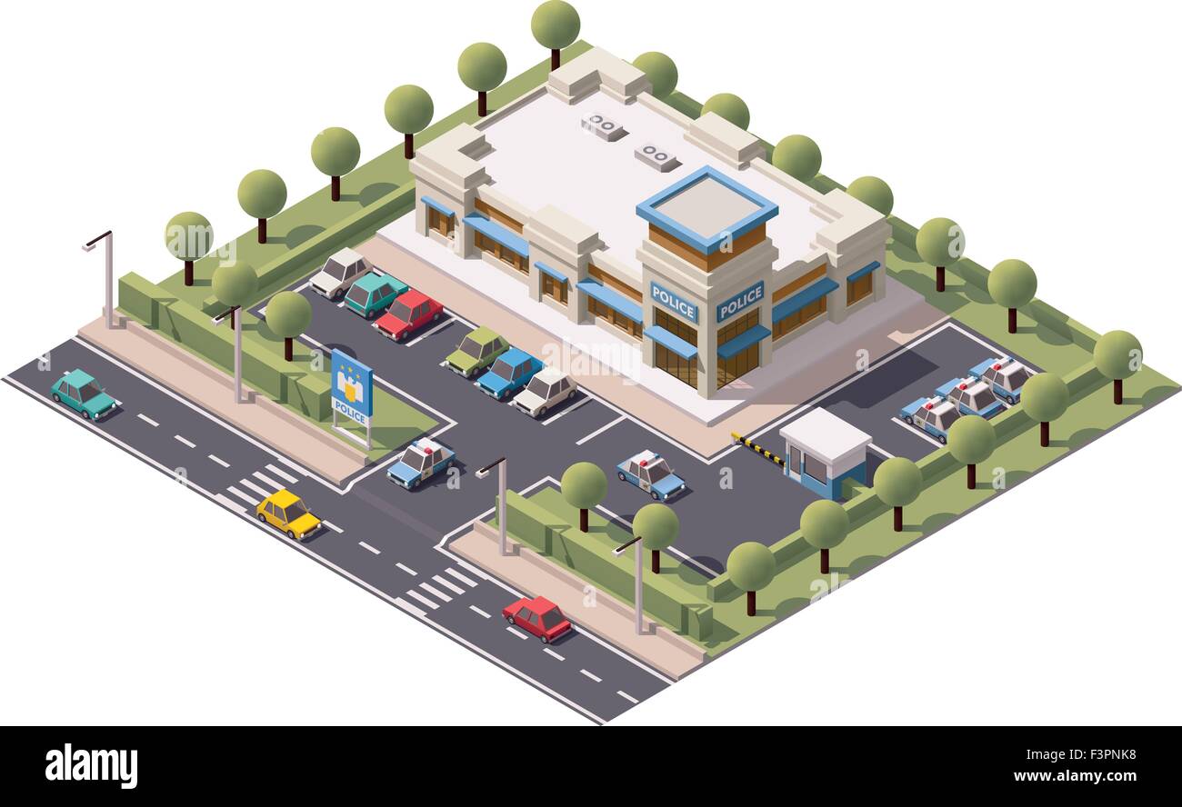 Vector isometric police department Stock Vector Image & Art - Alamy