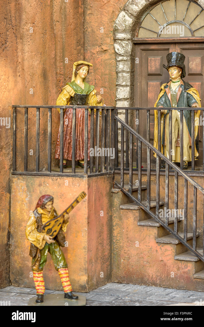 A nativity partial scene shoot in a public square in Rome Italy Stock ...