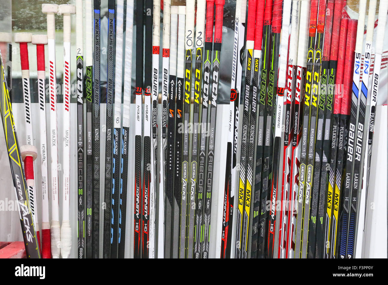 Red hockey sticks hi-res stock photography and images - Alamy