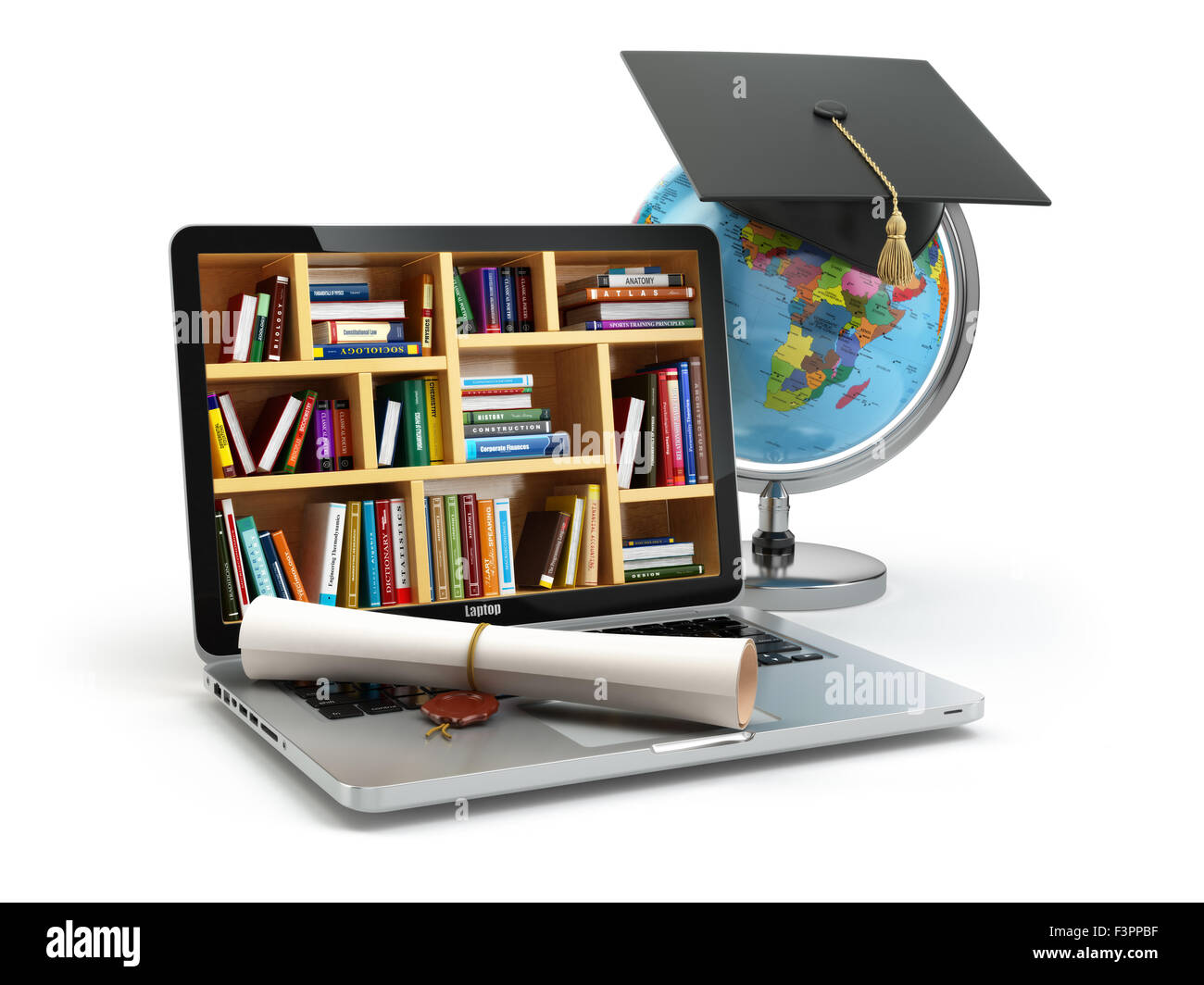 Graduation cap globe books hi-res stock photography and images - Alamy