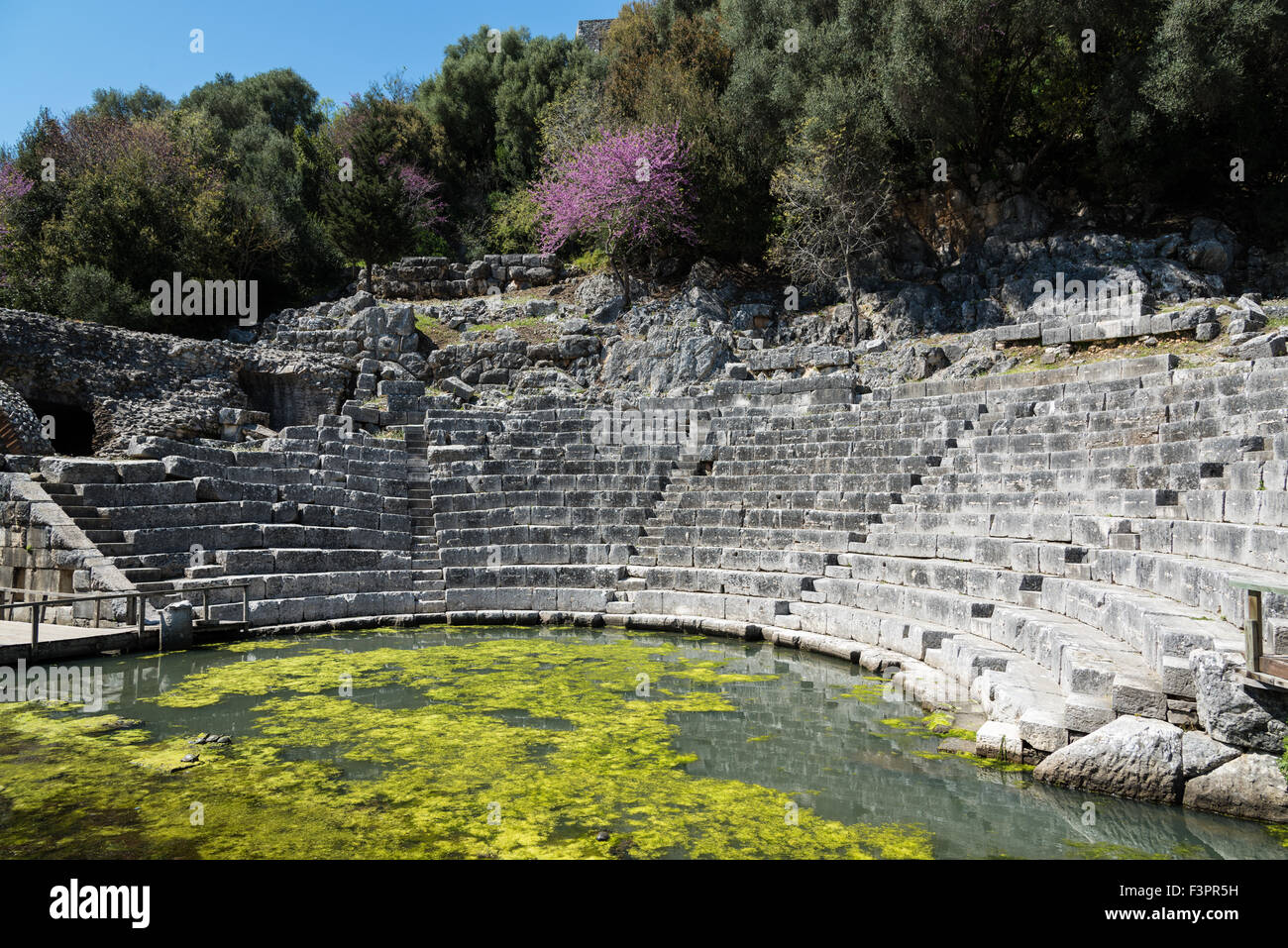 The ancient theater in the archaeological site of Butrint in Albania ...