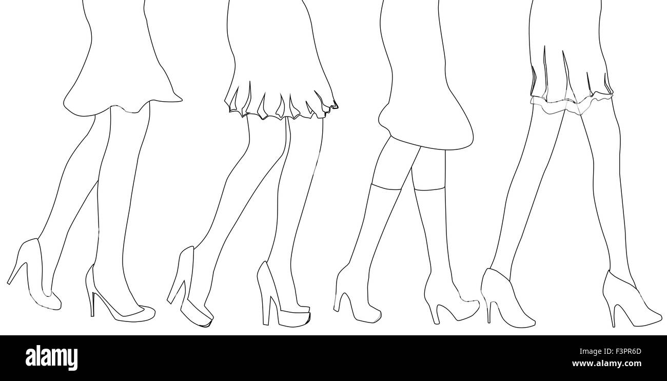 Cartoon female legs hi-res stock photography and images - Alamy