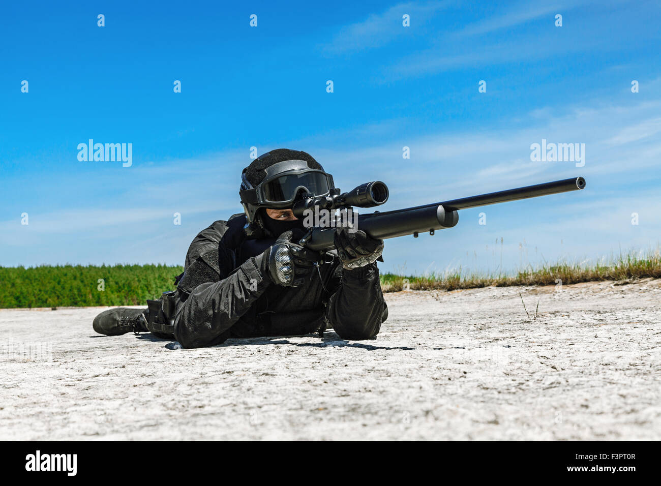 Police sniper in action Stock Photo - Alamy