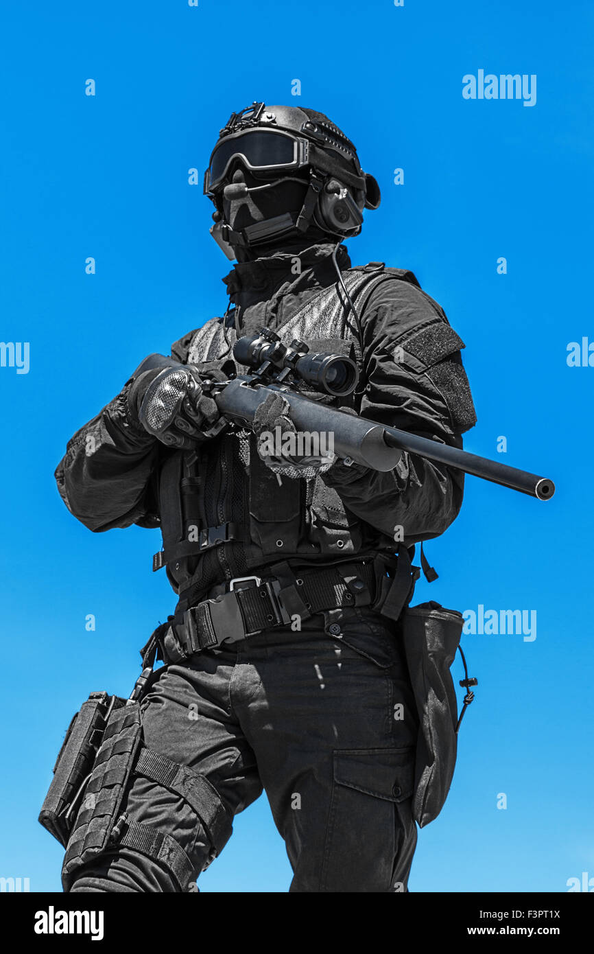 Police sniper in action Stock Photo - Alamy