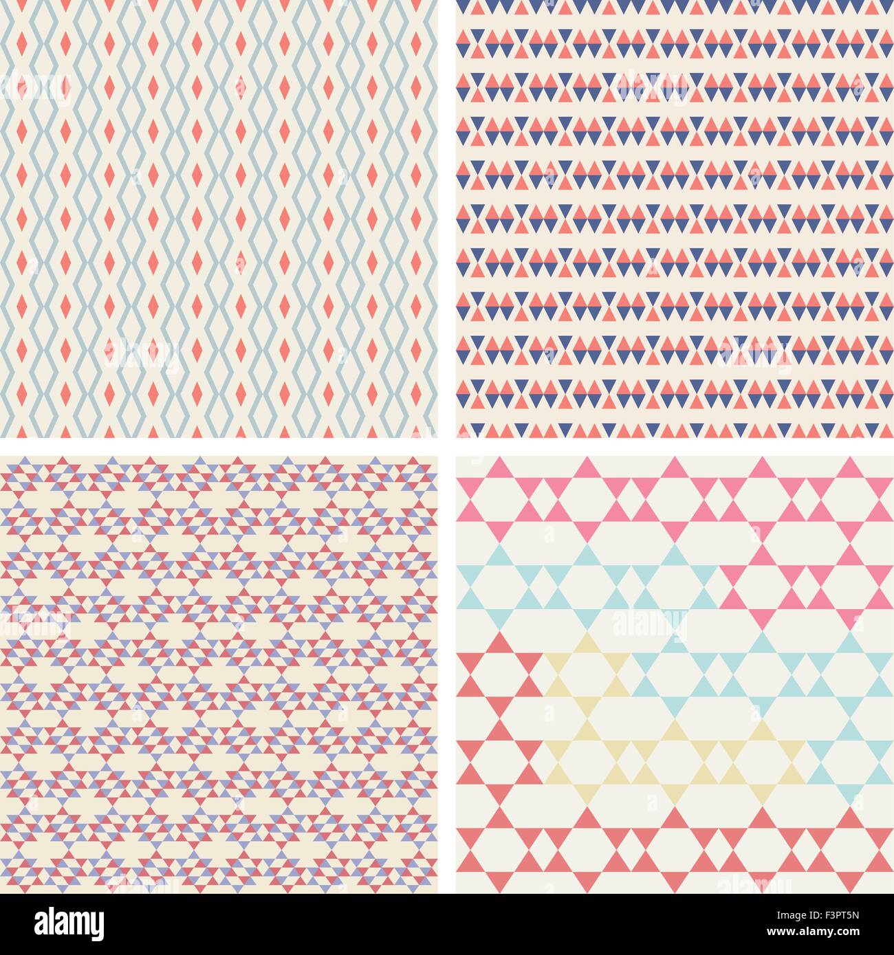 Symmetrical geometric shapes triangle squares. Fabric pattern Stock ...