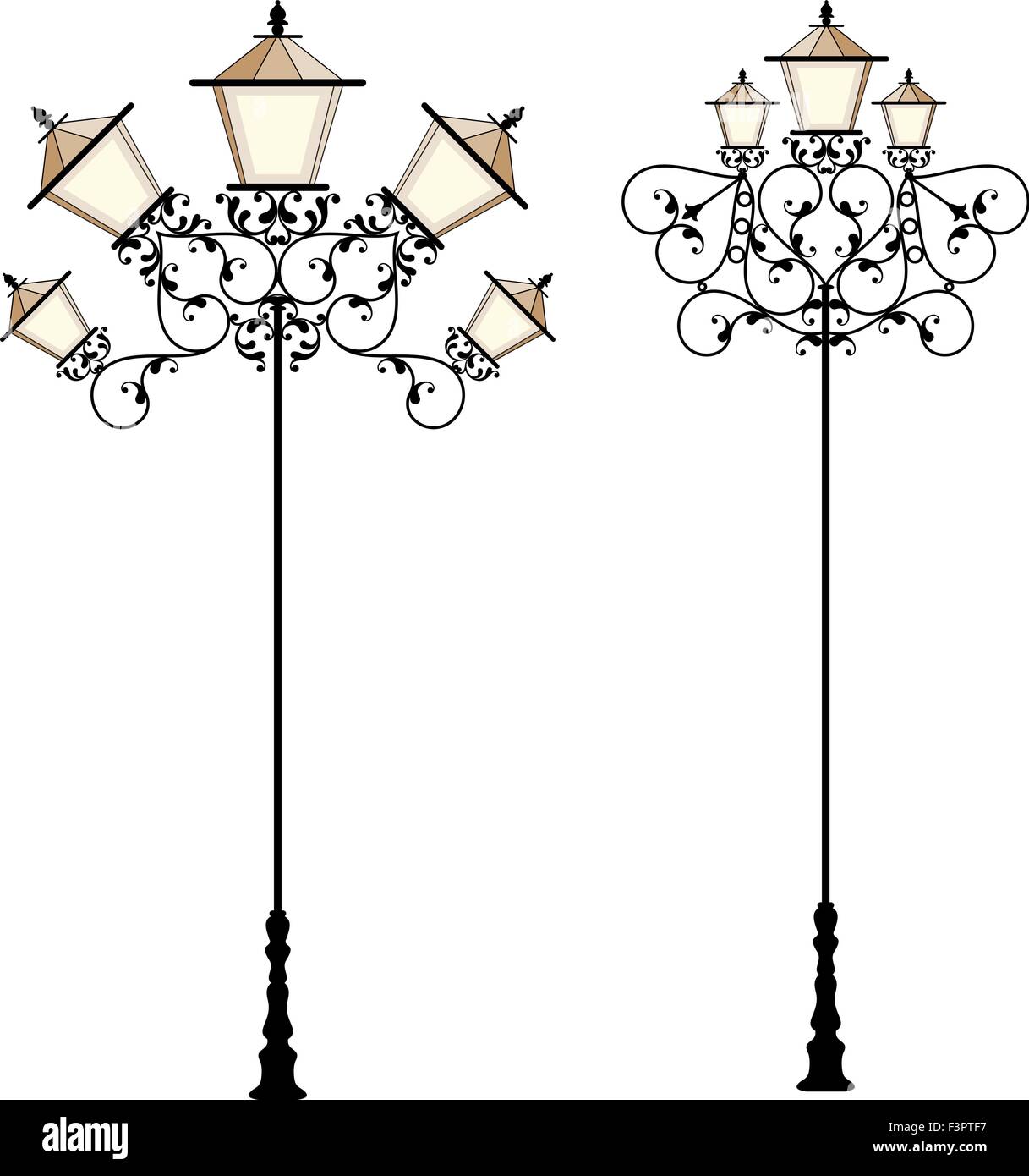 Wrought Iron Street Lamp Post Vector Art Stock Vector Image & Art - Alamy