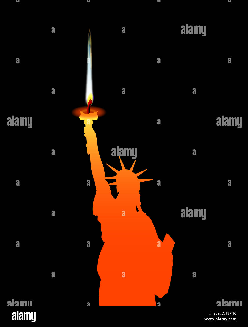 The Statue of Liberty with candle flame from torch Stock Photo - Alamy