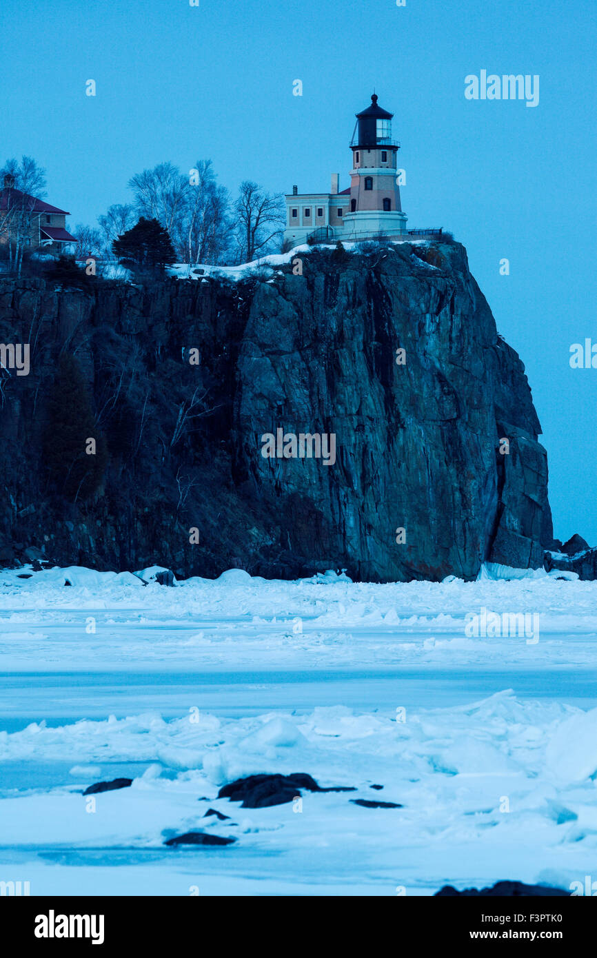 Split Rock Lighthouse at dusk Stock Photo - Alamy