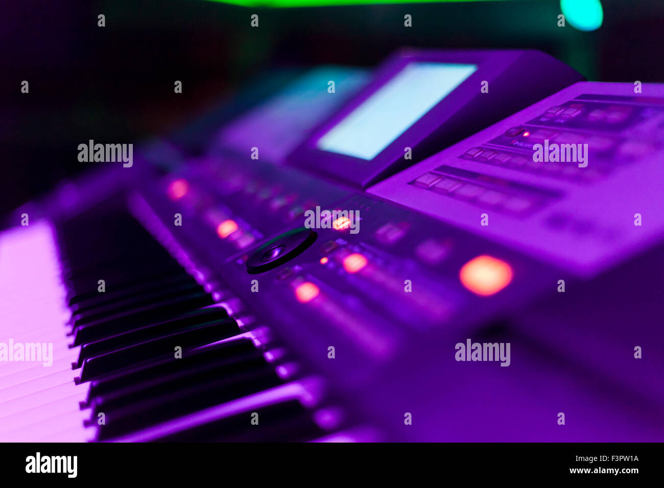 keyboards in a nightclub close up Stock Photo - Alamy