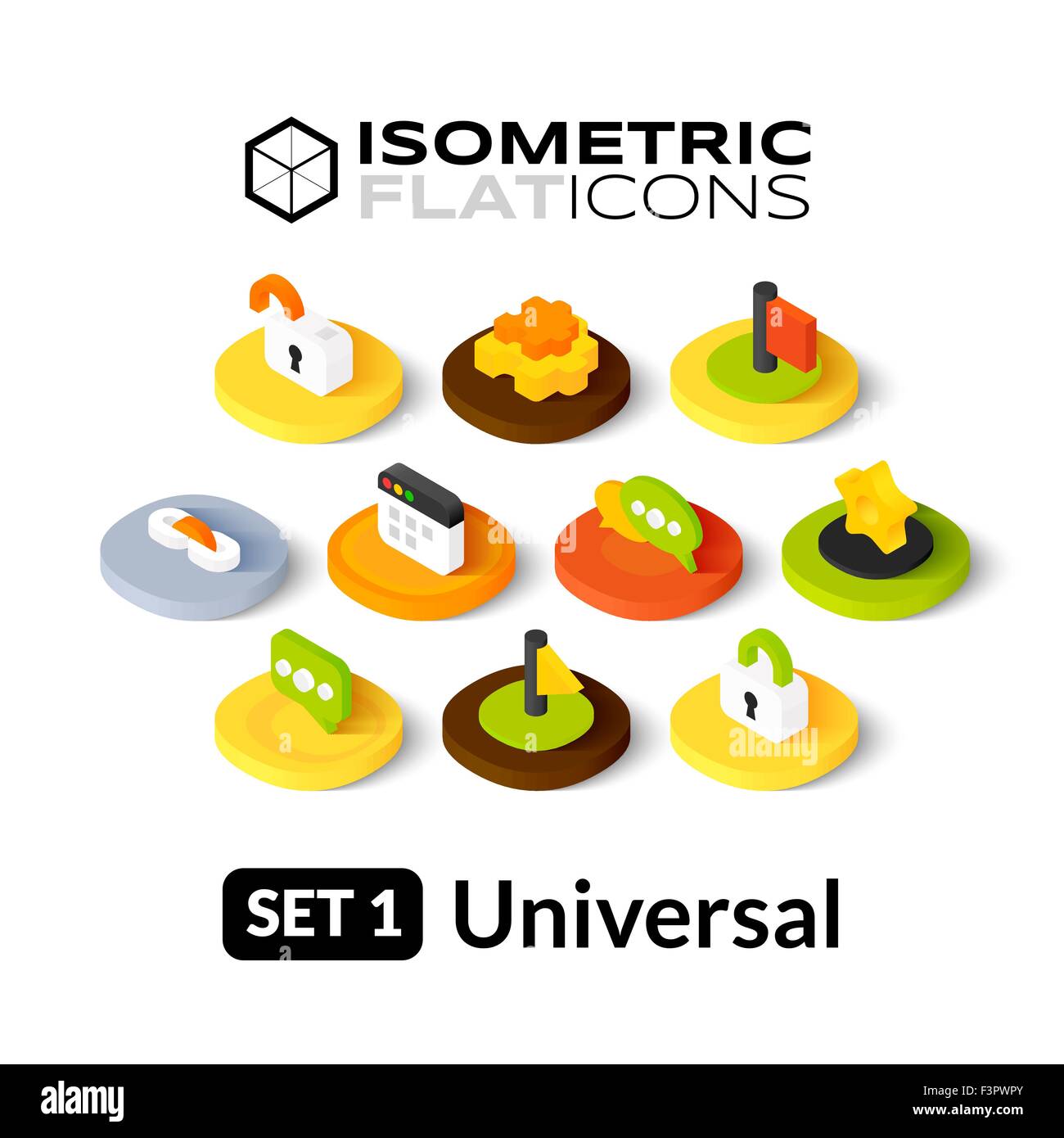 Isometric flat icons set 1 Stock Vector Image & Art - Alamy