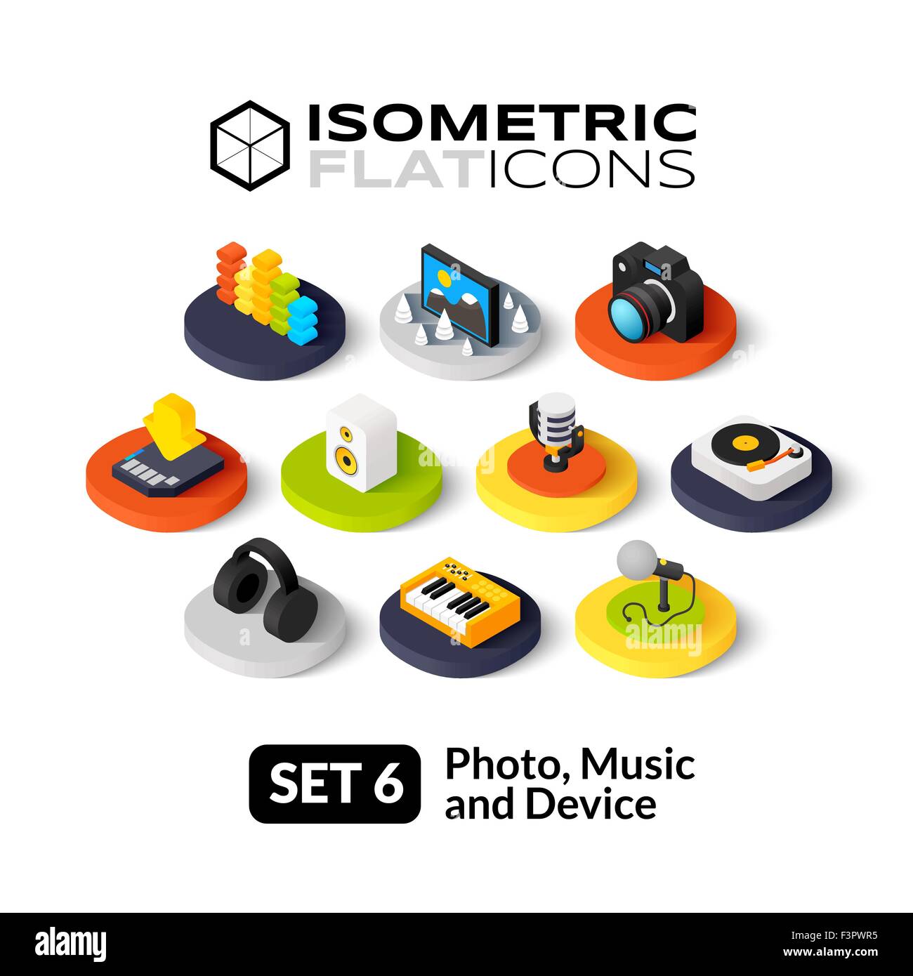 Isometric flat icons set 6 Stock Vector Image & Art - Alamy