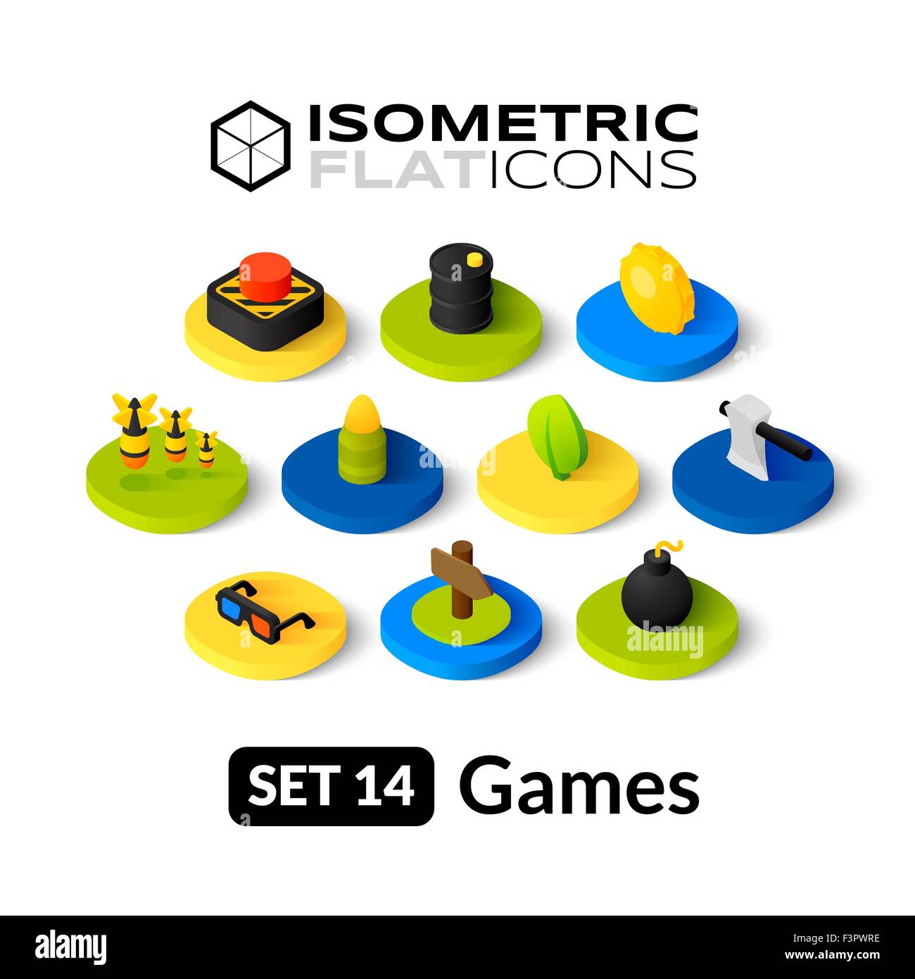Isometric flat icons set 14 Stock Vector Image & Art - Alamy