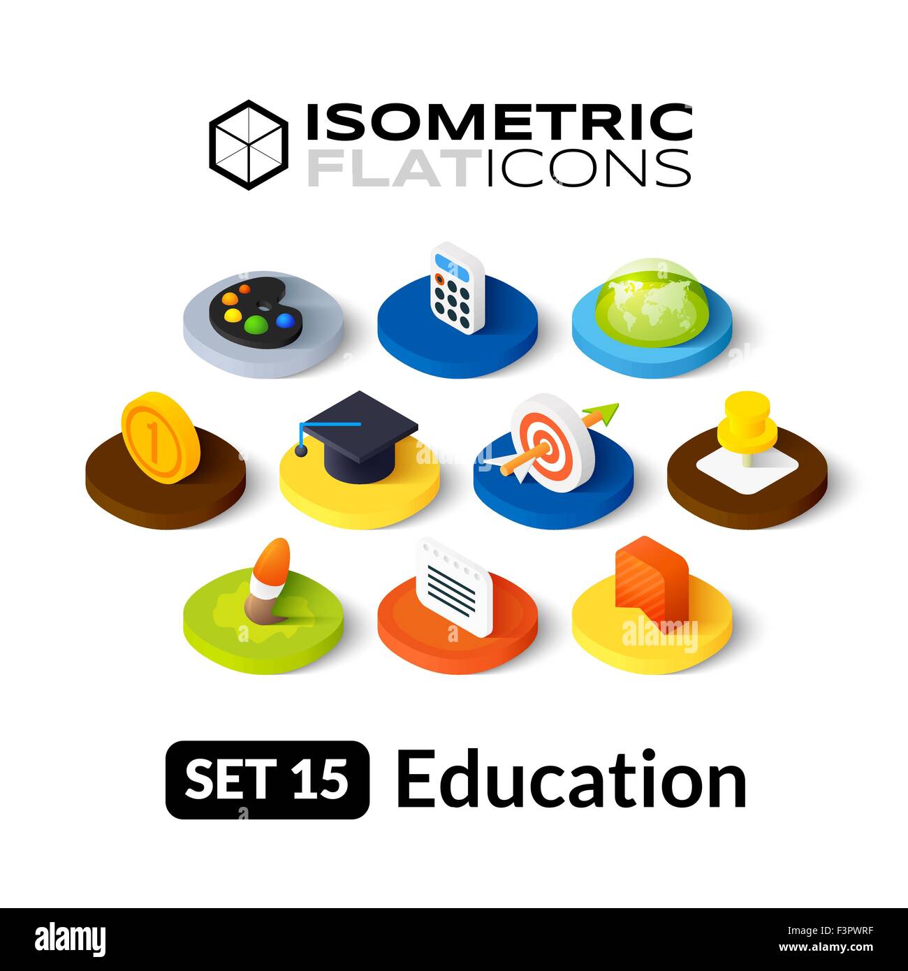 Isometric flat icons set 15 Stock Vector Image & Art - Alamy