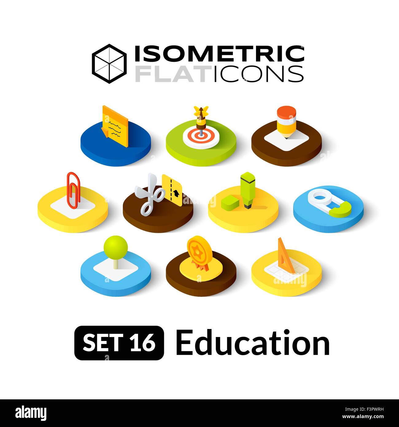 Isometric flat icons set 16 Stock Vector Image & Art - Alamy