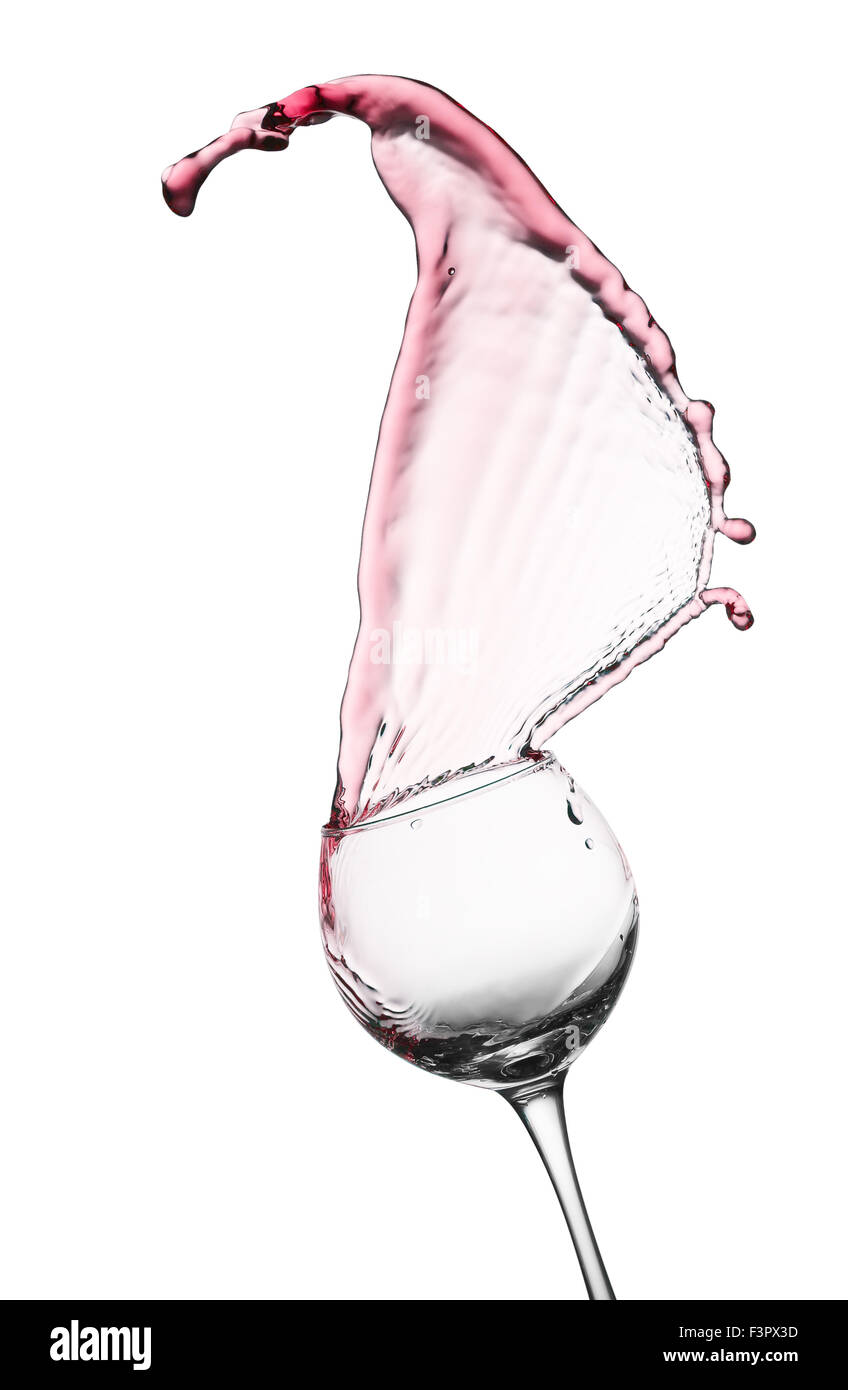 Red wine splash isolated on the white background Stock Photo - Alamy