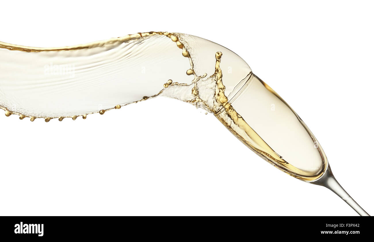champagne splash from glass isolated on the white background Stock ...