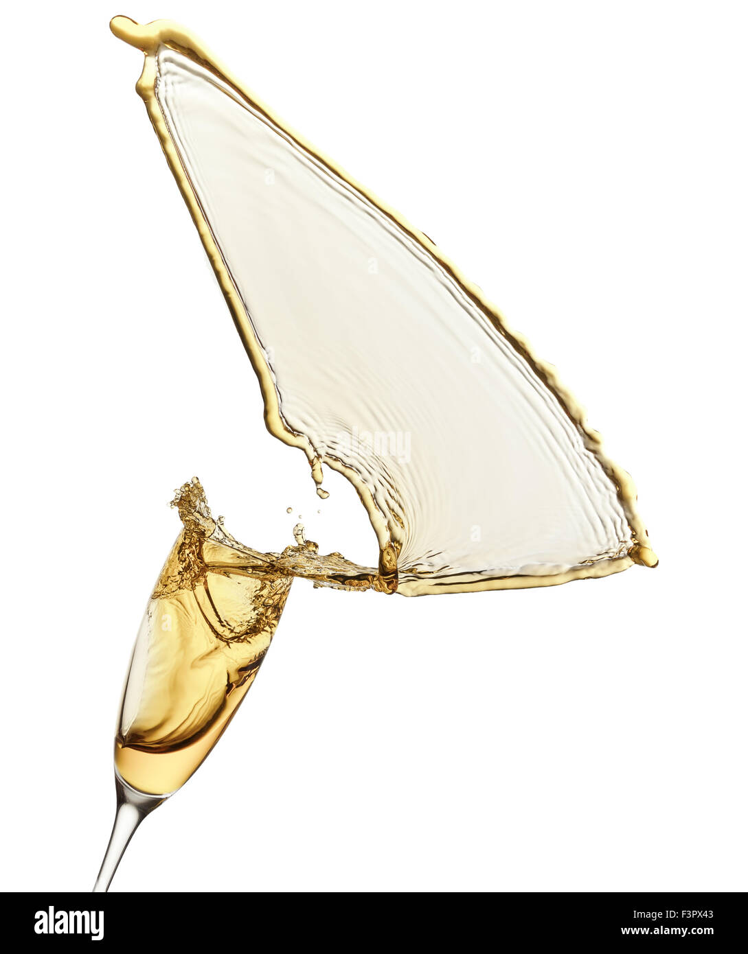 champagne splash from glass isolated on the white background Stock ...