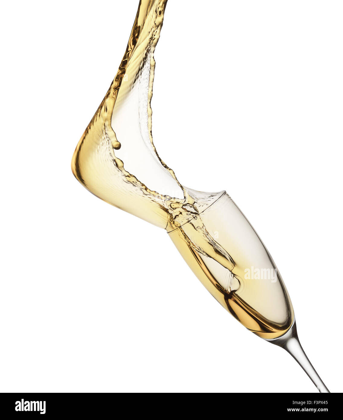 champagne splash from glass isolated on the white background Stock ...