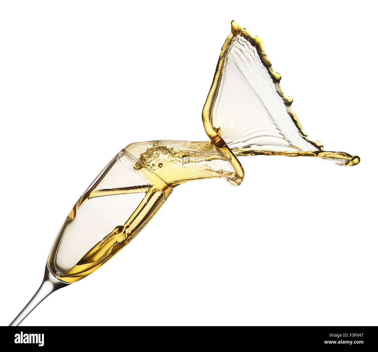 champagne splash from glass isolated on the white background Stock ...