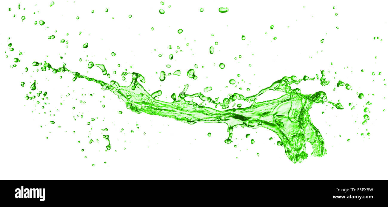 green juice splash on white background Stock Photo - Alamy
