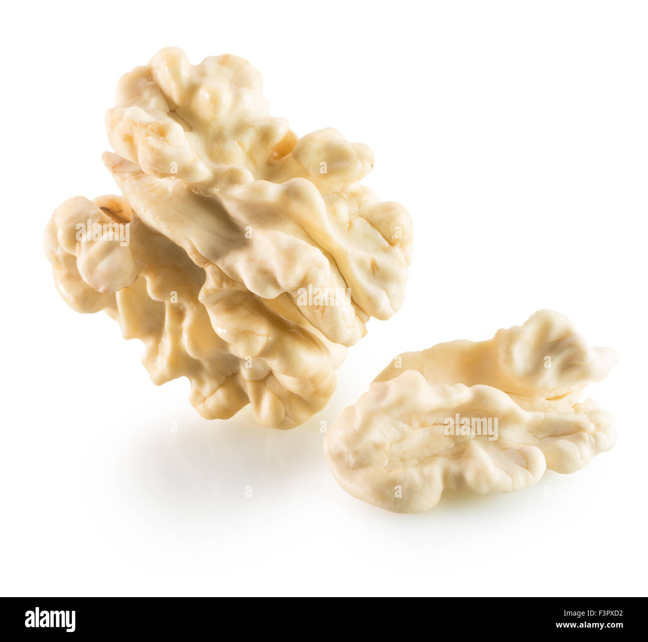 young walnut nucleus isolated on the white background Stock Photo - Alamy