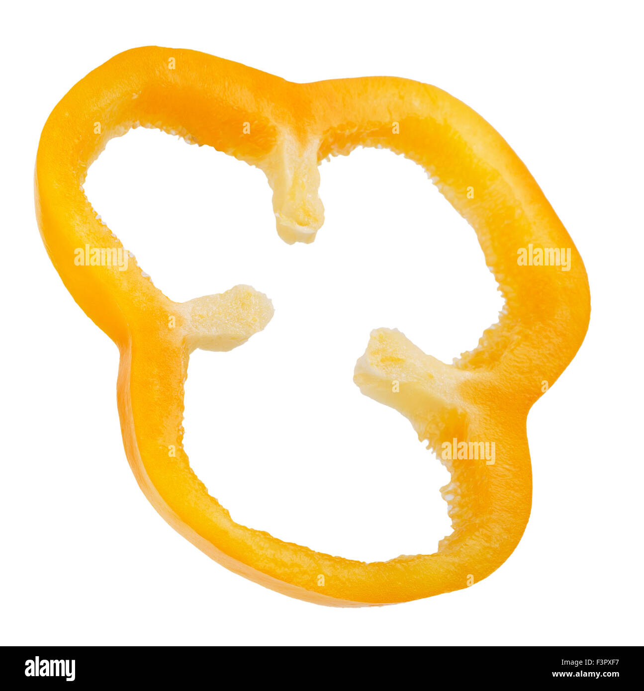 yellow pepper slice isolated on the white background Stock Photo - Alamy