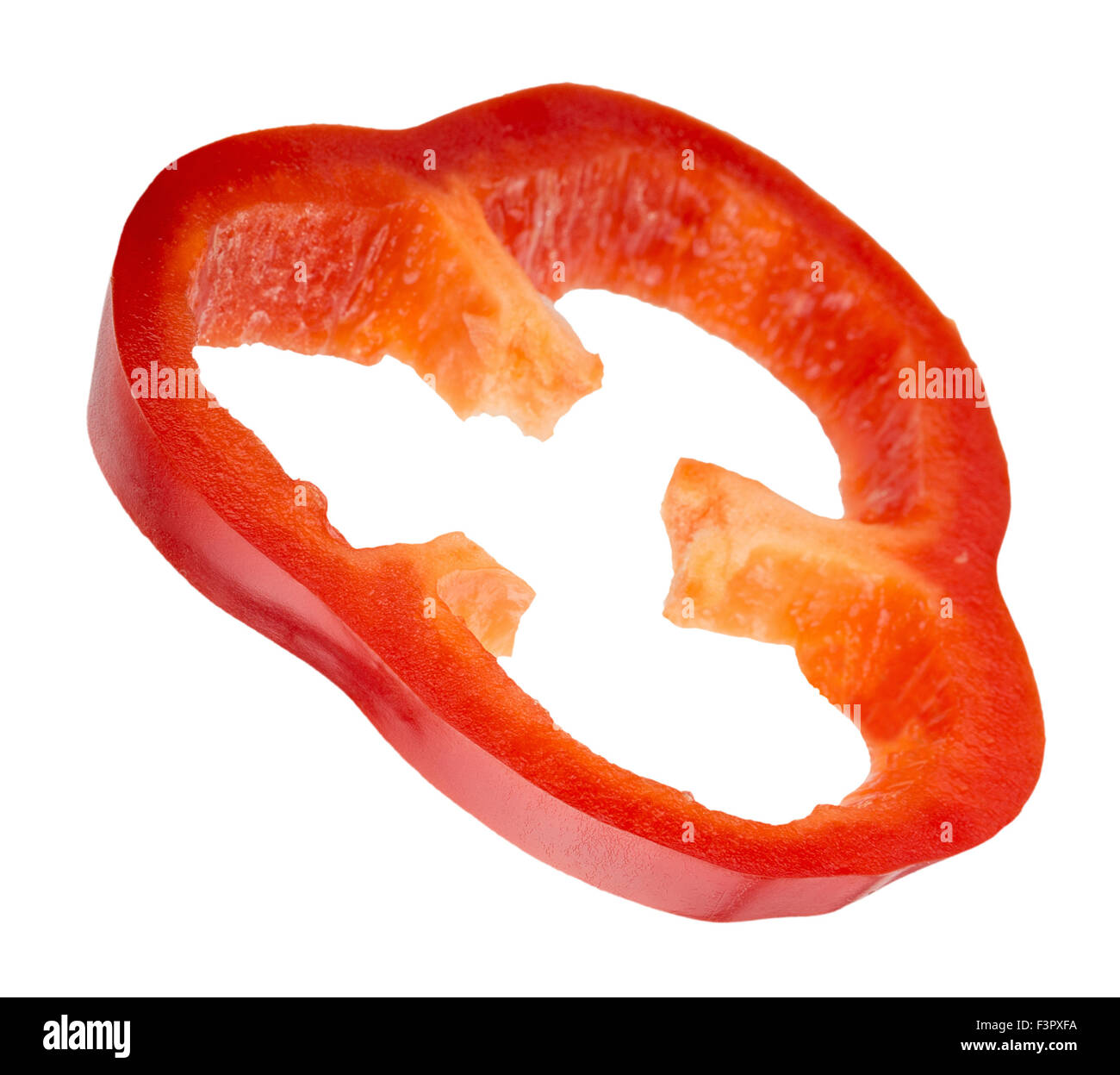 red pepper slice isolated on the white background Stock Photo - Alamy