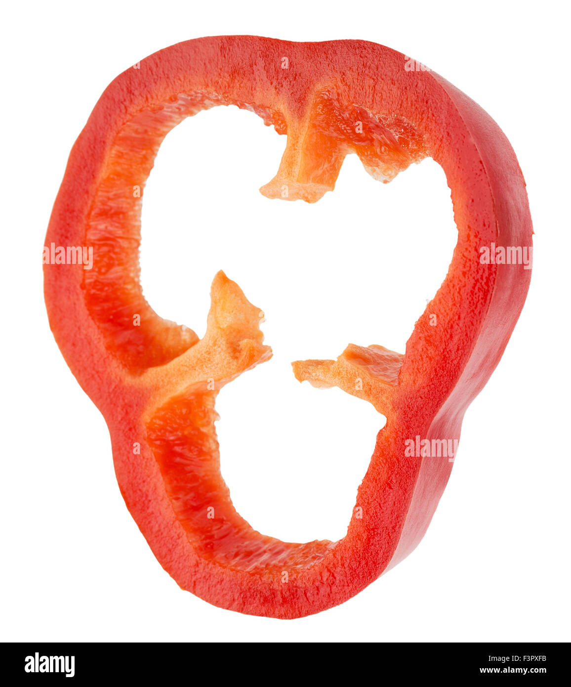 red pepper slice isolated on the white background Stock Photo - Alamy