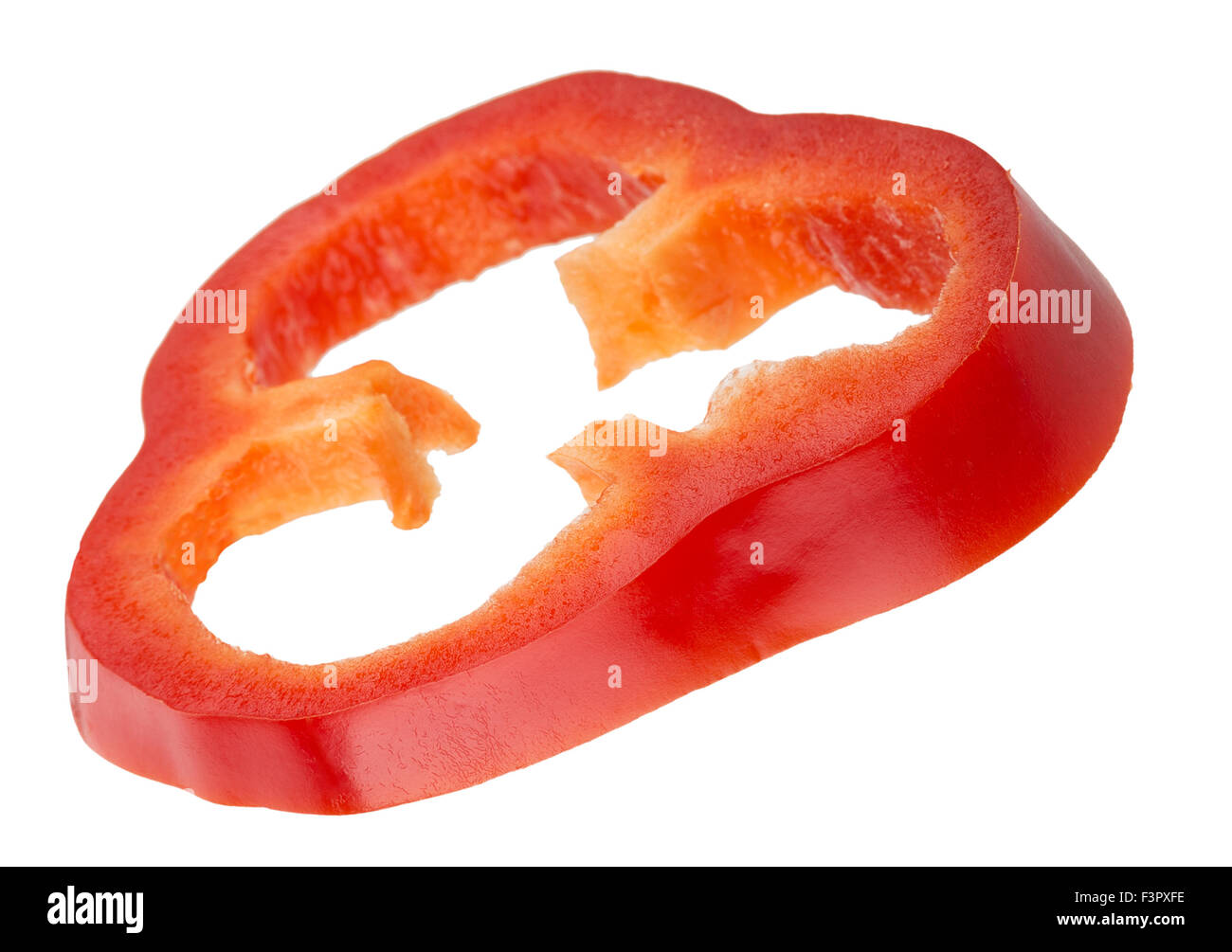 red pepper slice isolated on the white background Stock Photo - Alamy