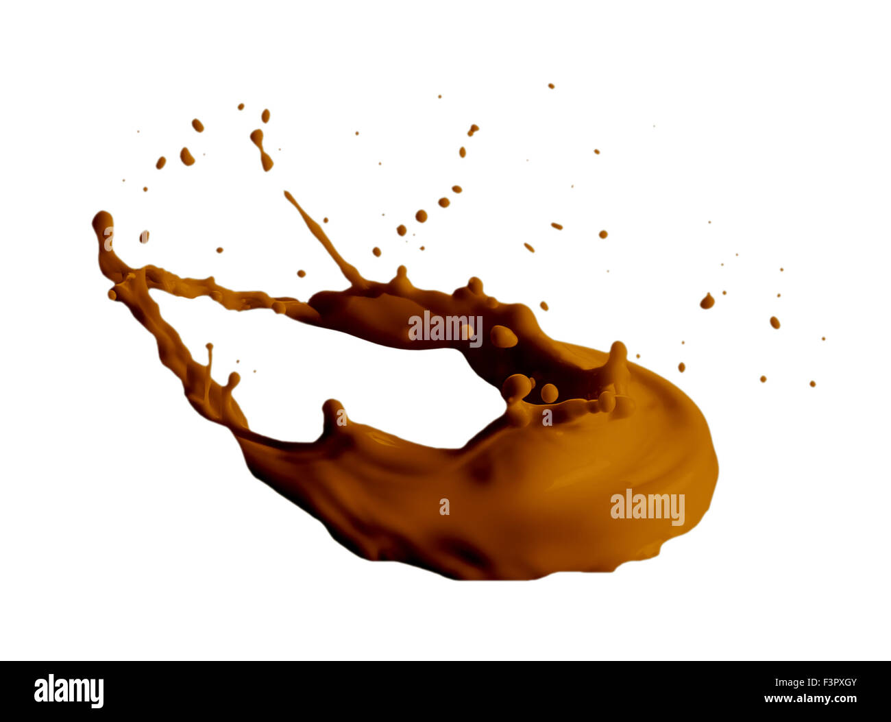 cocoa milk splash on the white background Stock Photo - Alamy