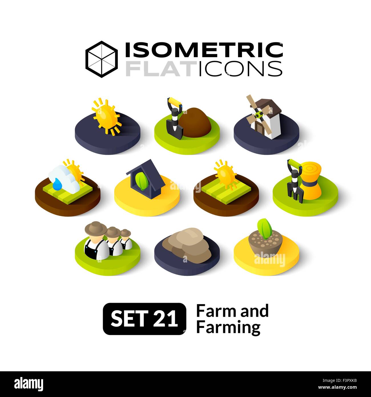 Isometric flat icons set 21 Stock Vector Image & Art - Alamy