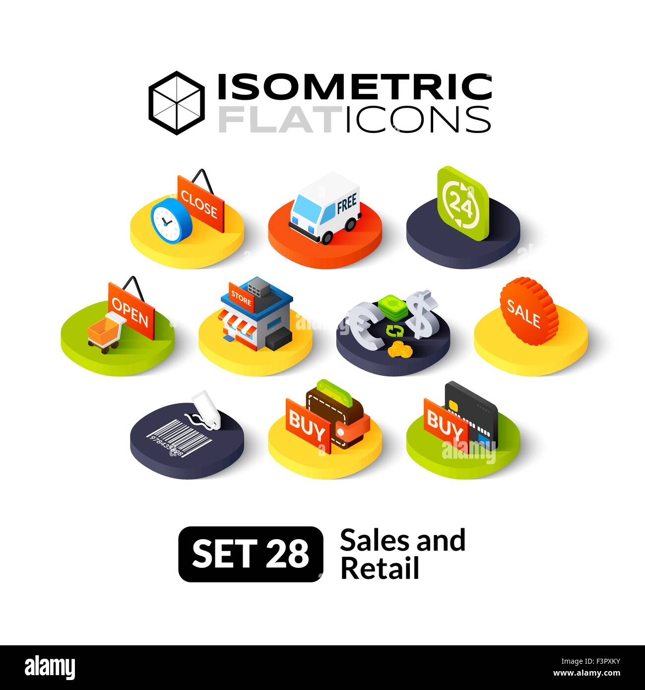 Internet shopping icons isometric Cut Out Stock Images & Pictures - Alamy