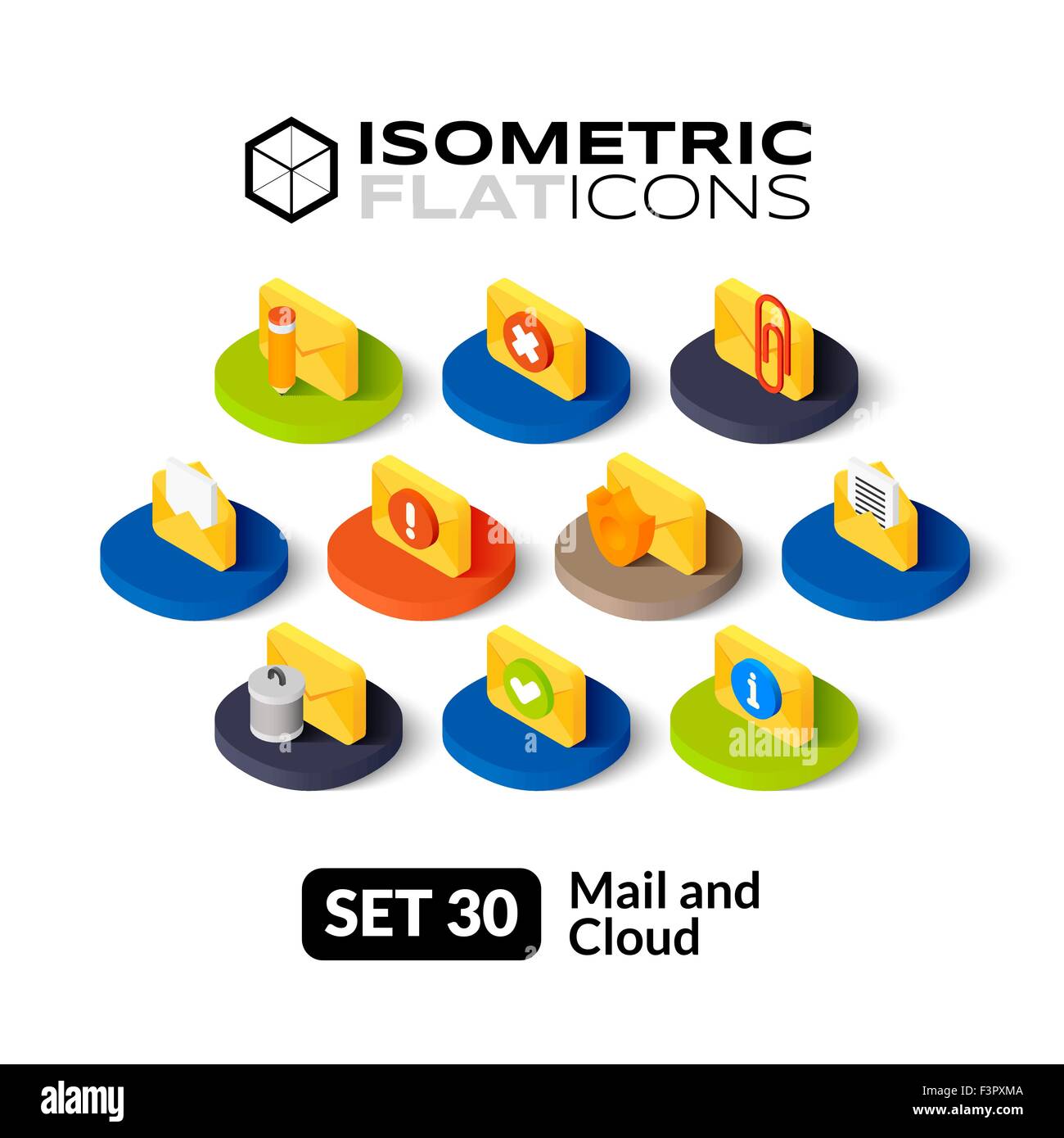 Isometric flat icons set 30 Stock Vector Image & Art - Alamy