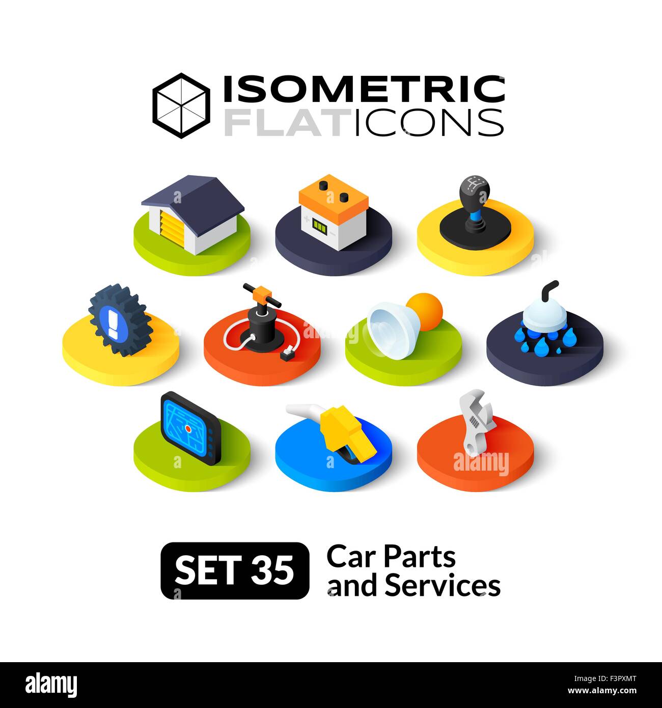 Isometric flat icons set 35 Stock Vector Image & Art - Alamy