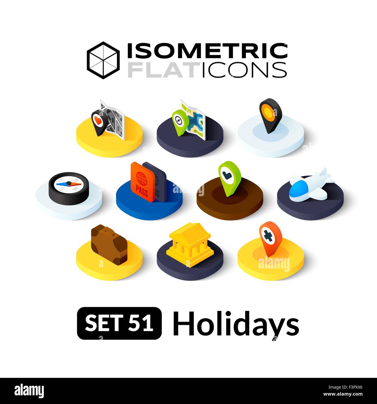 Isometric flat icons set 51 Stock Vector Image & Art - Alamy