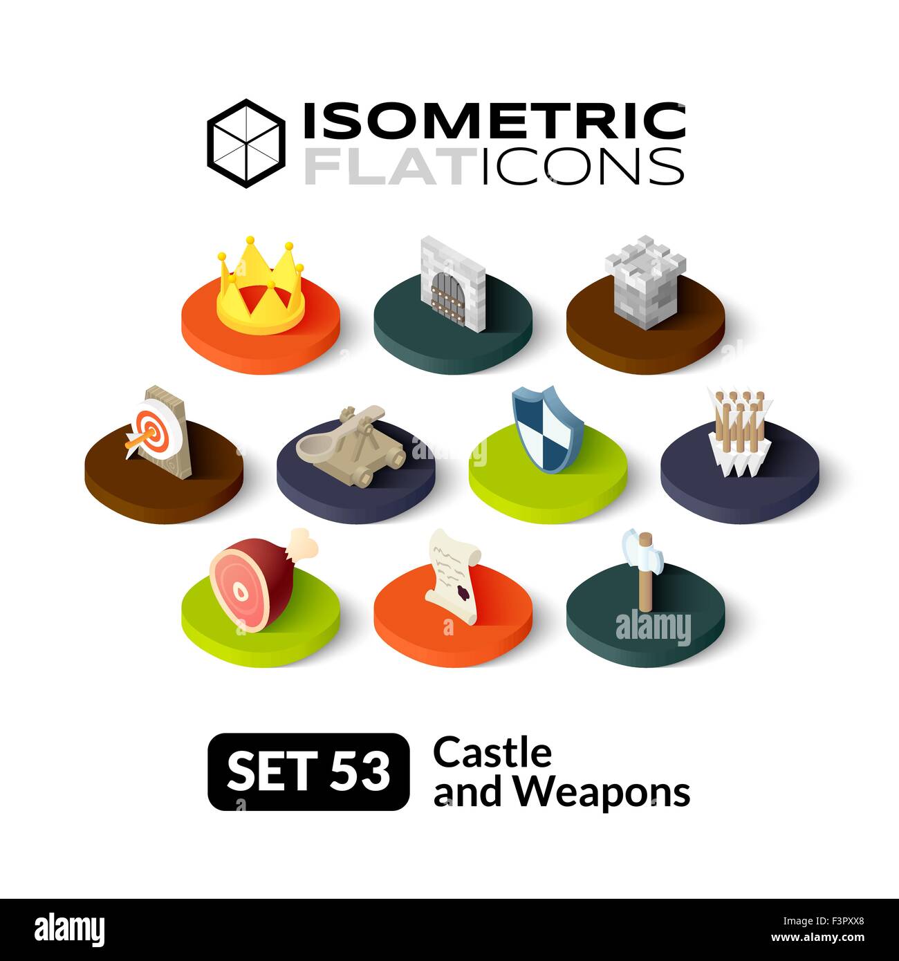 Isometric flat icons set 53 Stock Vector Image & Art - Alamy