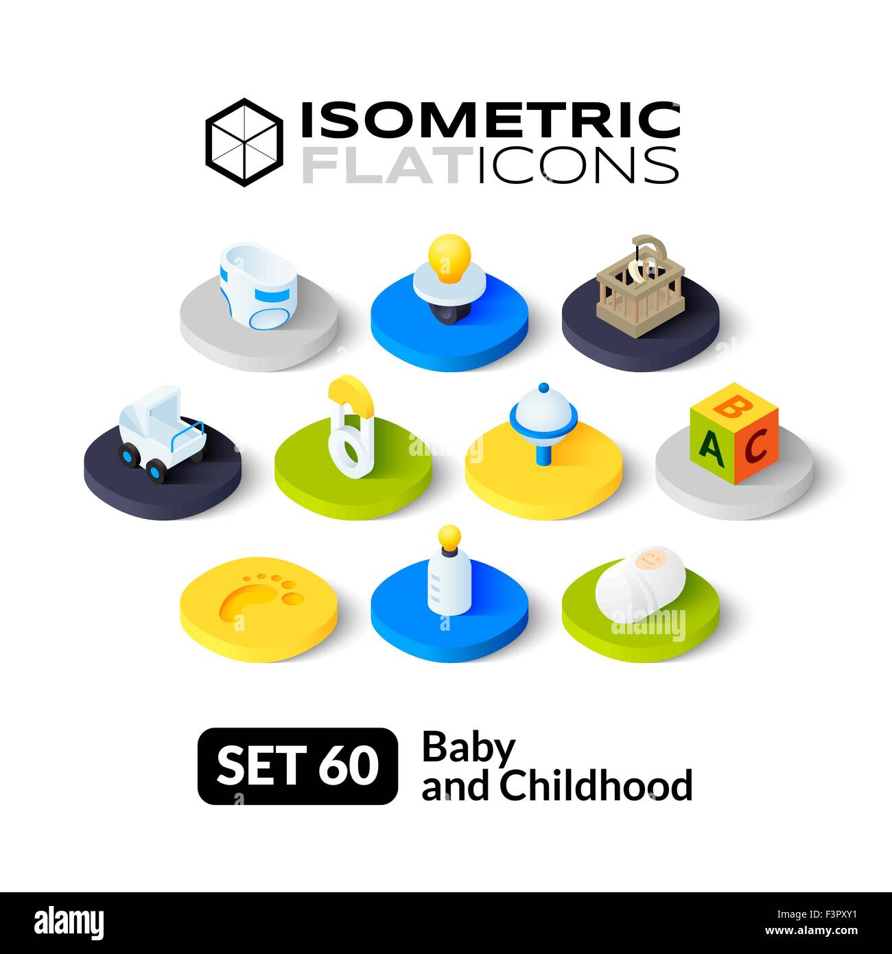 Isometric flat icons set 60 Stock Vector Image & Art - Alamy