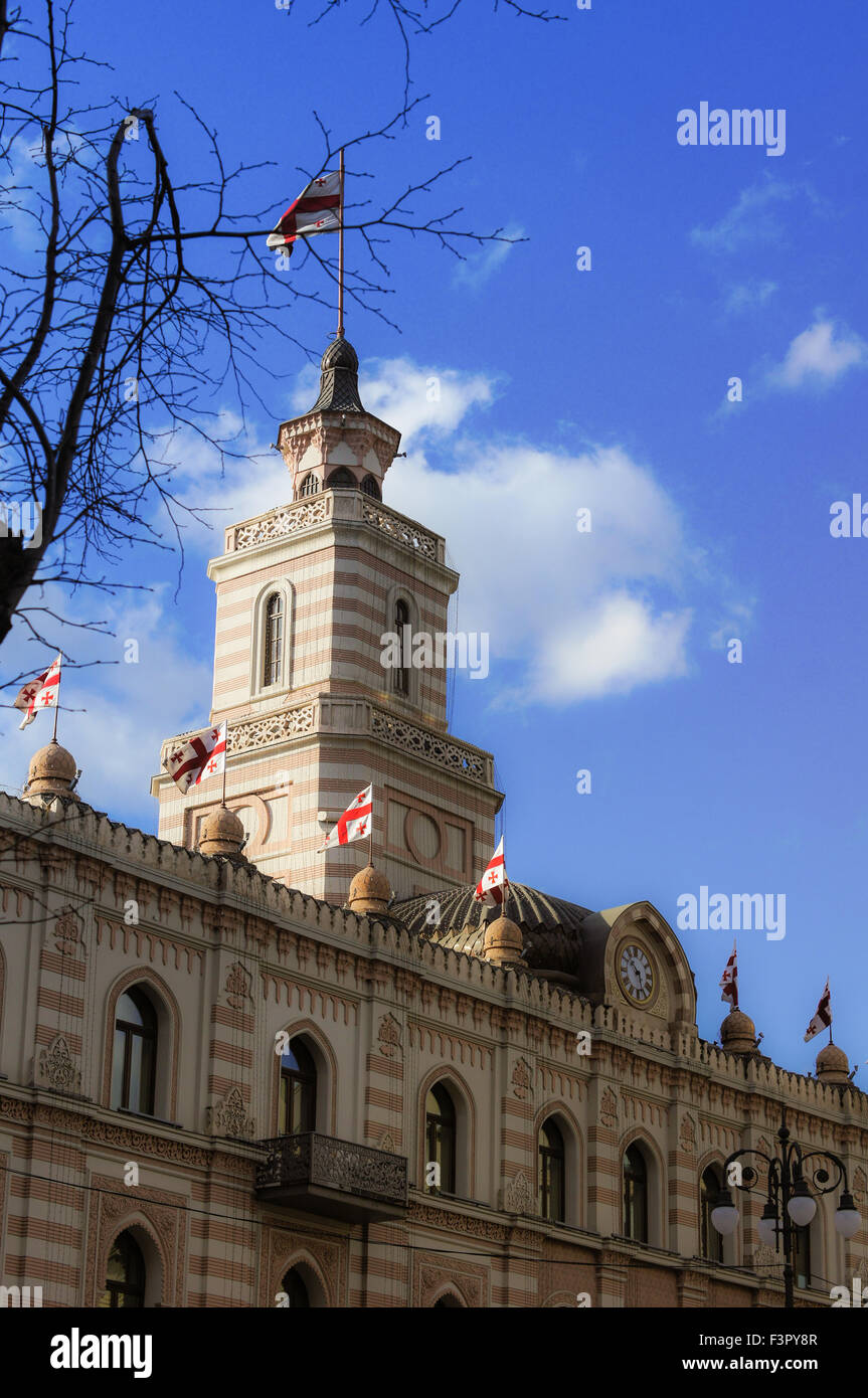 The building of city hall, famous historian building of Old Tbilisi ...