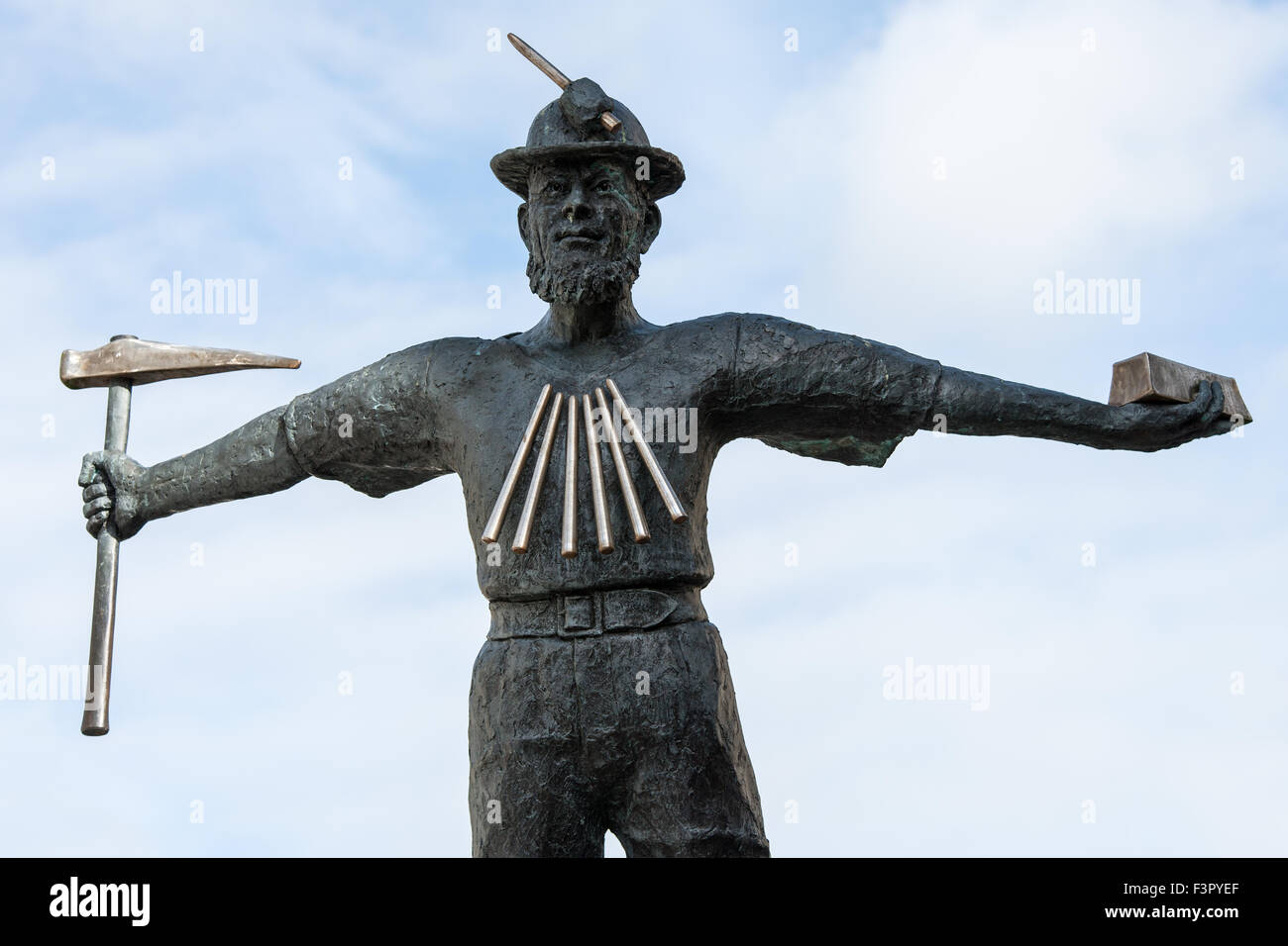 Tin miner statue Stock Photo - Alamy