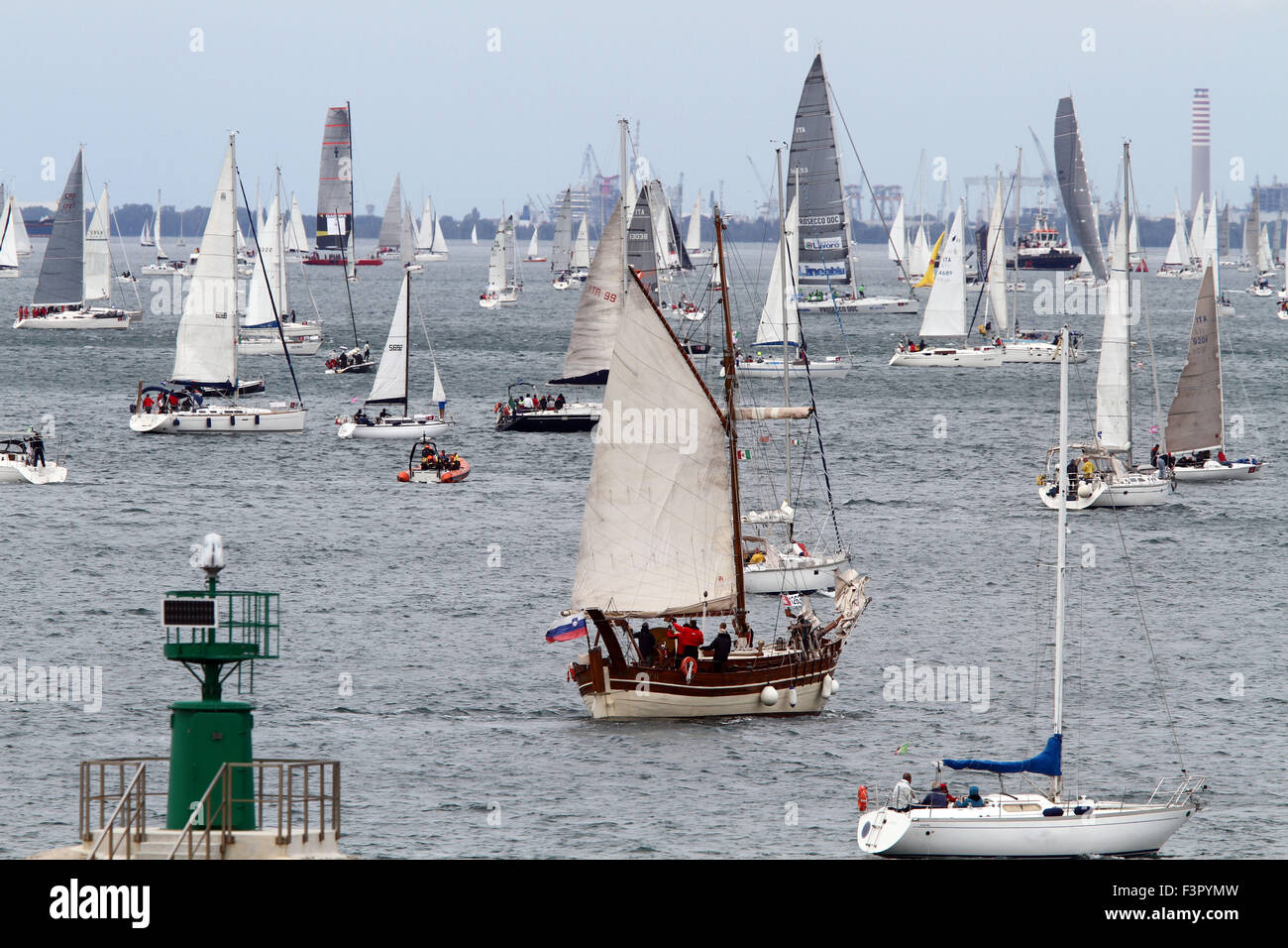 Trieste, Italy. 11th Oct, 2015. Boats sail during the 47th Barcolana ...