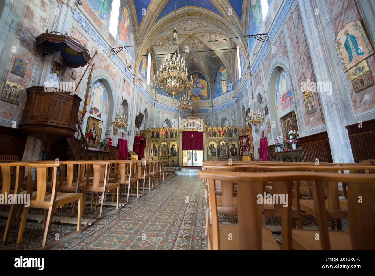 Interior of Saint Spyridon orthodox church, Cargese, Corsica, France Stock Photo - Alamy