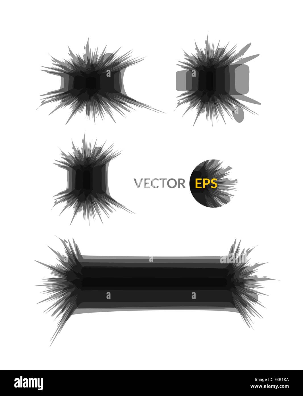 Ink explosion set banner design template, digital watercolor blot spot ...