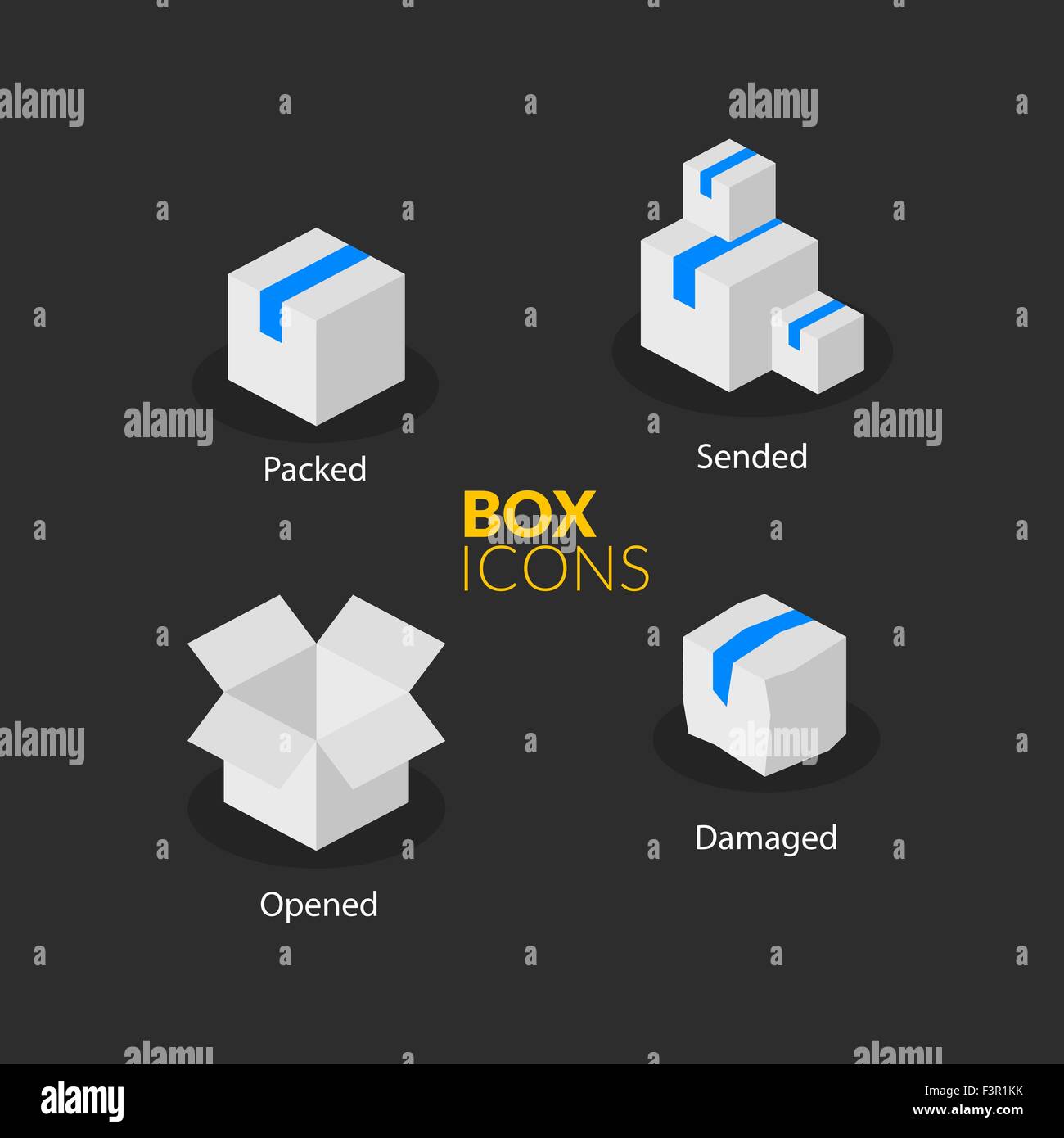 Box logo template, flat icons set Stock Vector Image & Art - Alamy