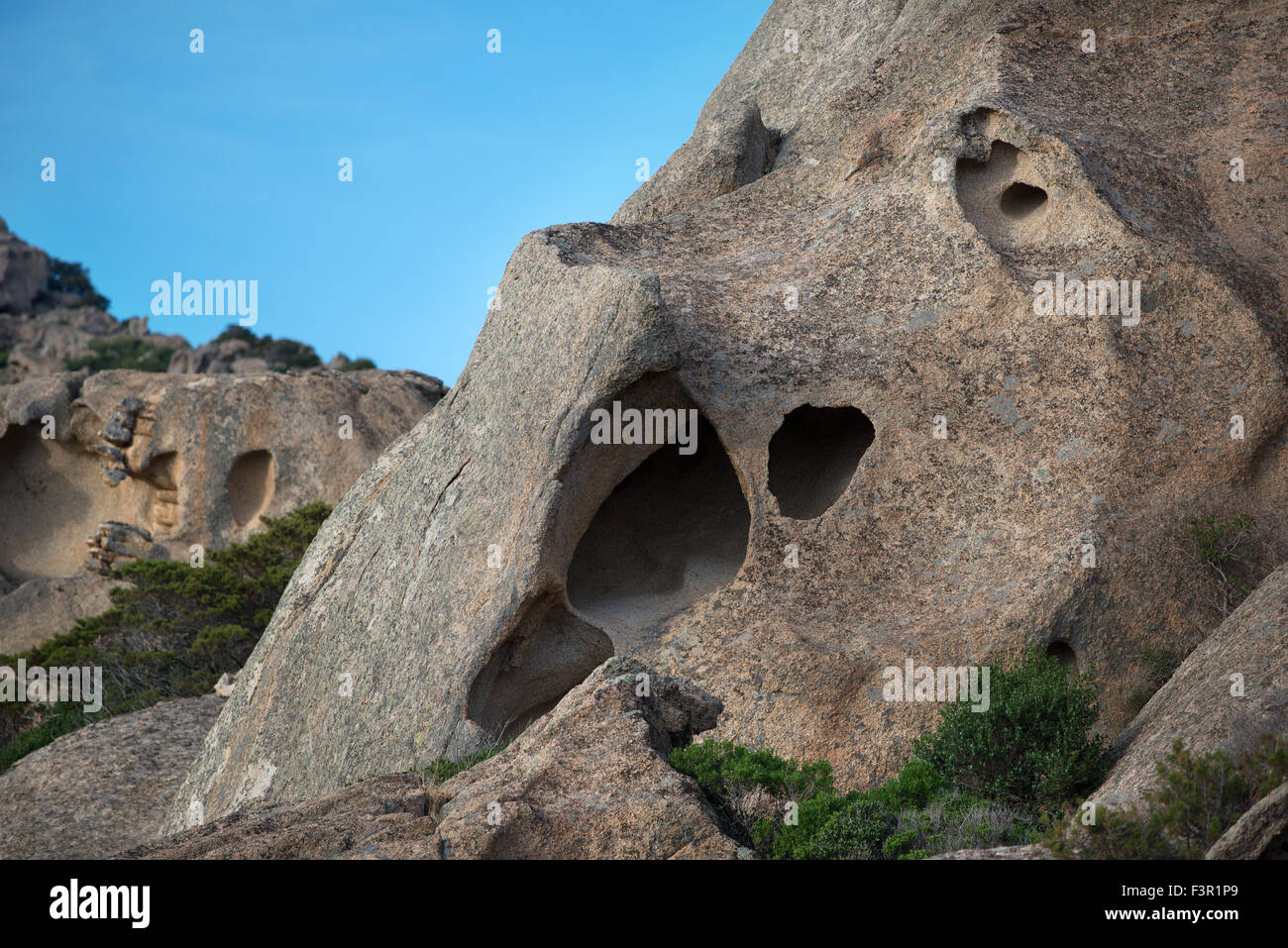 Bizarre sandstone rocks formation in Southern Corsica, France Stock ...