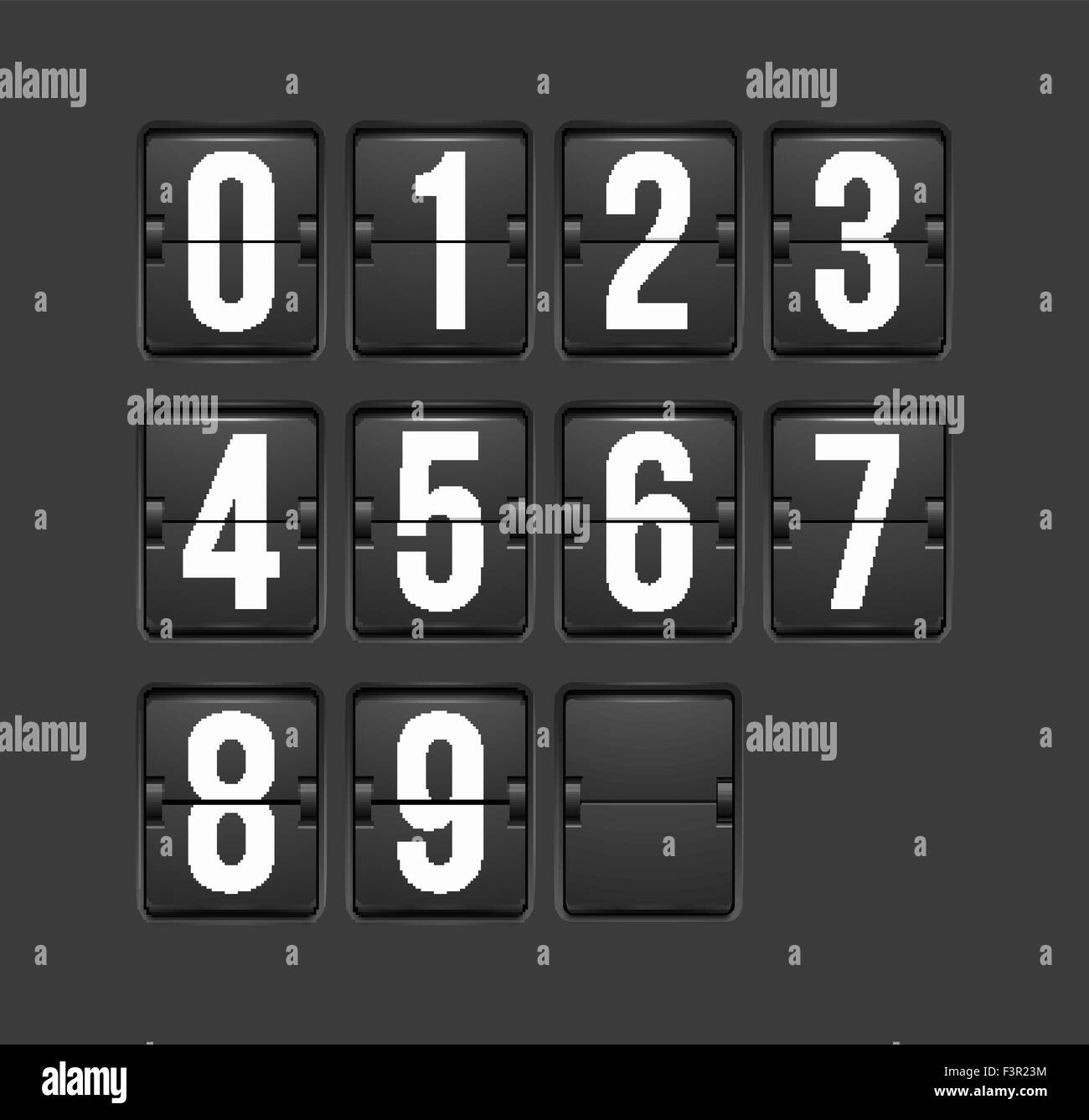 Countdown timer, white color mechanical scoreboard Stock Vector Image & Art - Alamy