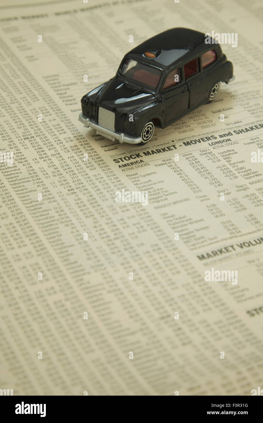 News paper Stock market financial page showing stocks and shares with a ...