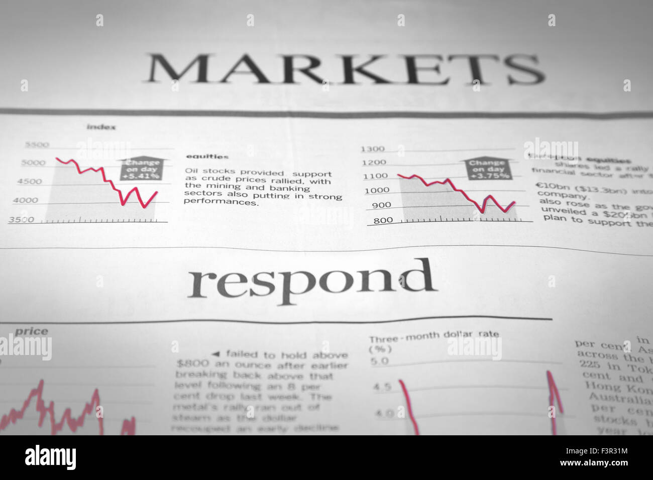 Stock market financial charts showing slight growth Stock Photo - Alamy