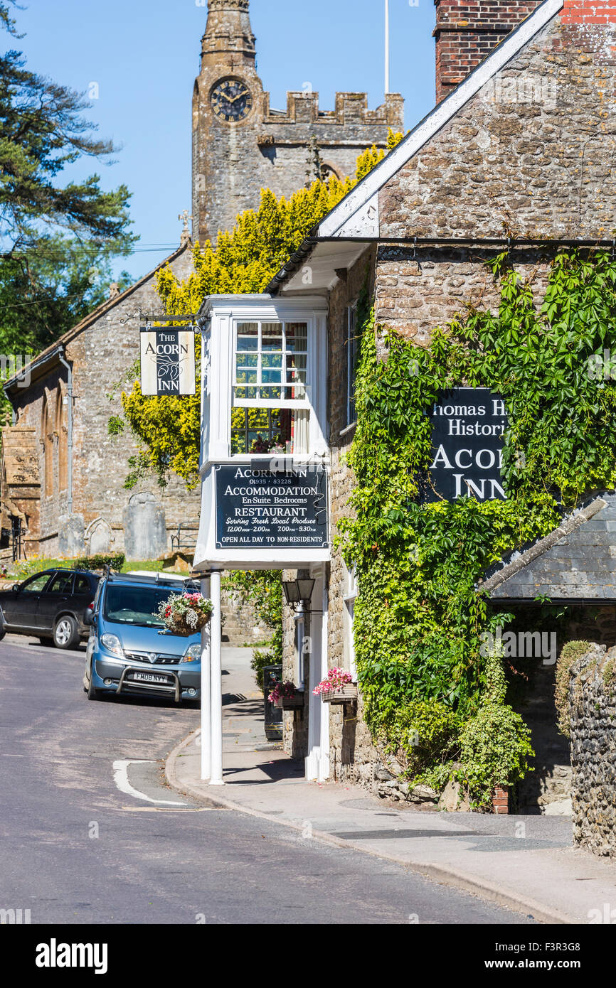The Acorn Inn, a pub associated with Thomas Hardy in Evershot, a small ...